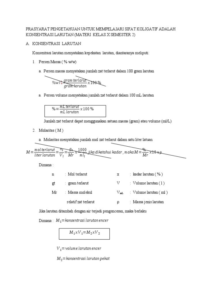 Konsentrasi Larutan | PDF