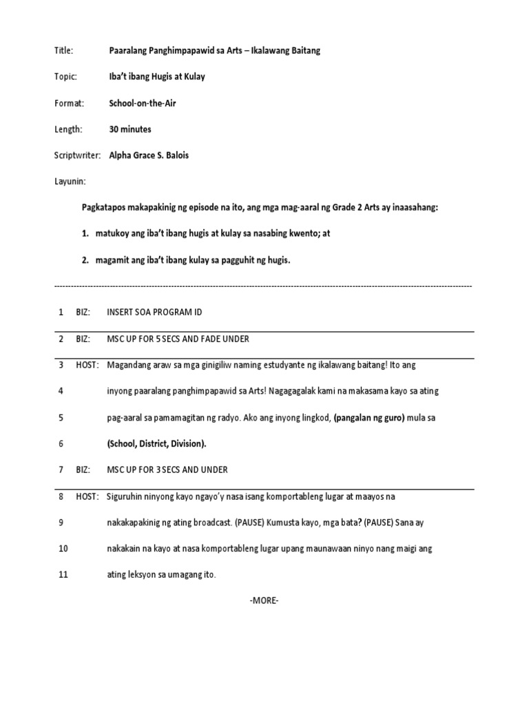 Radio-Script Sample | PDF