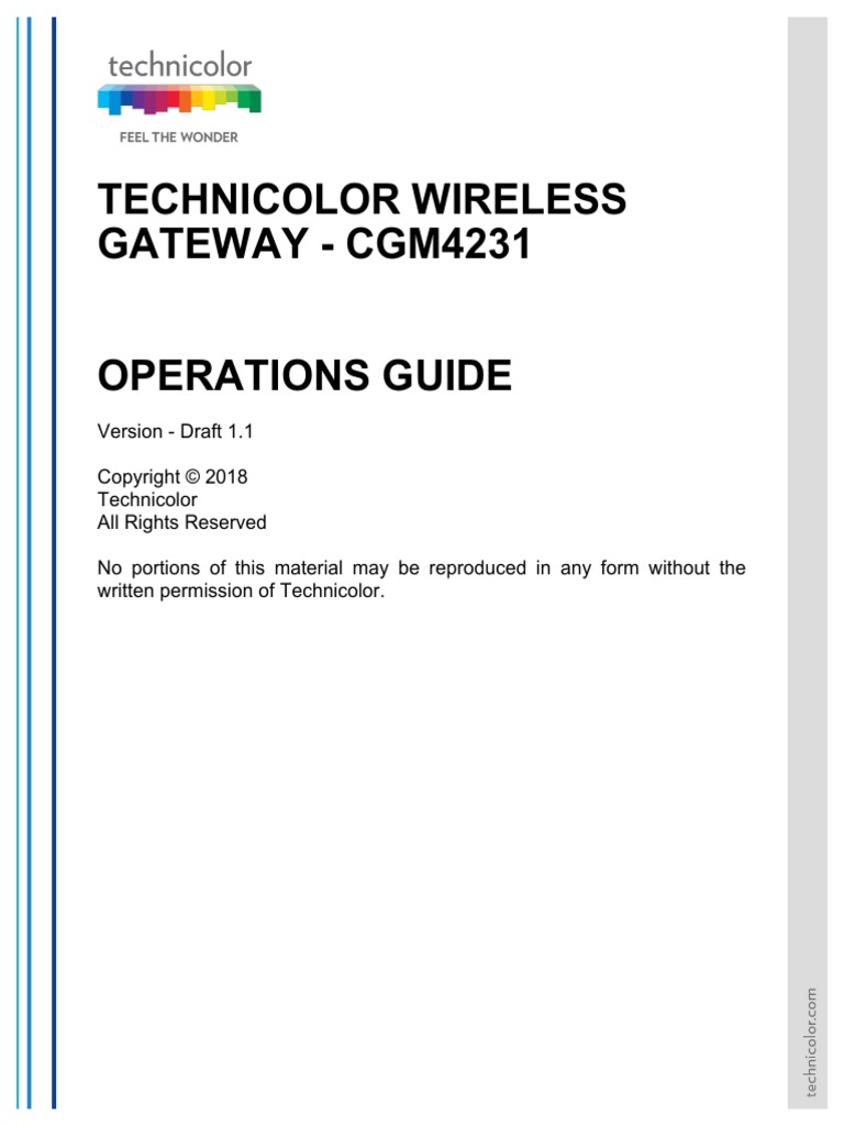 Technicolor CGM4231 User Guide | PDF | Ip Address | I Pv6