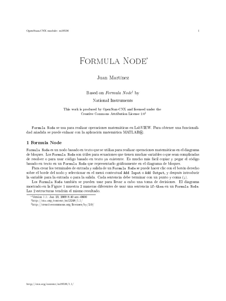 Formula Node 1 PDF | PDF | Programación de computadoras | Software