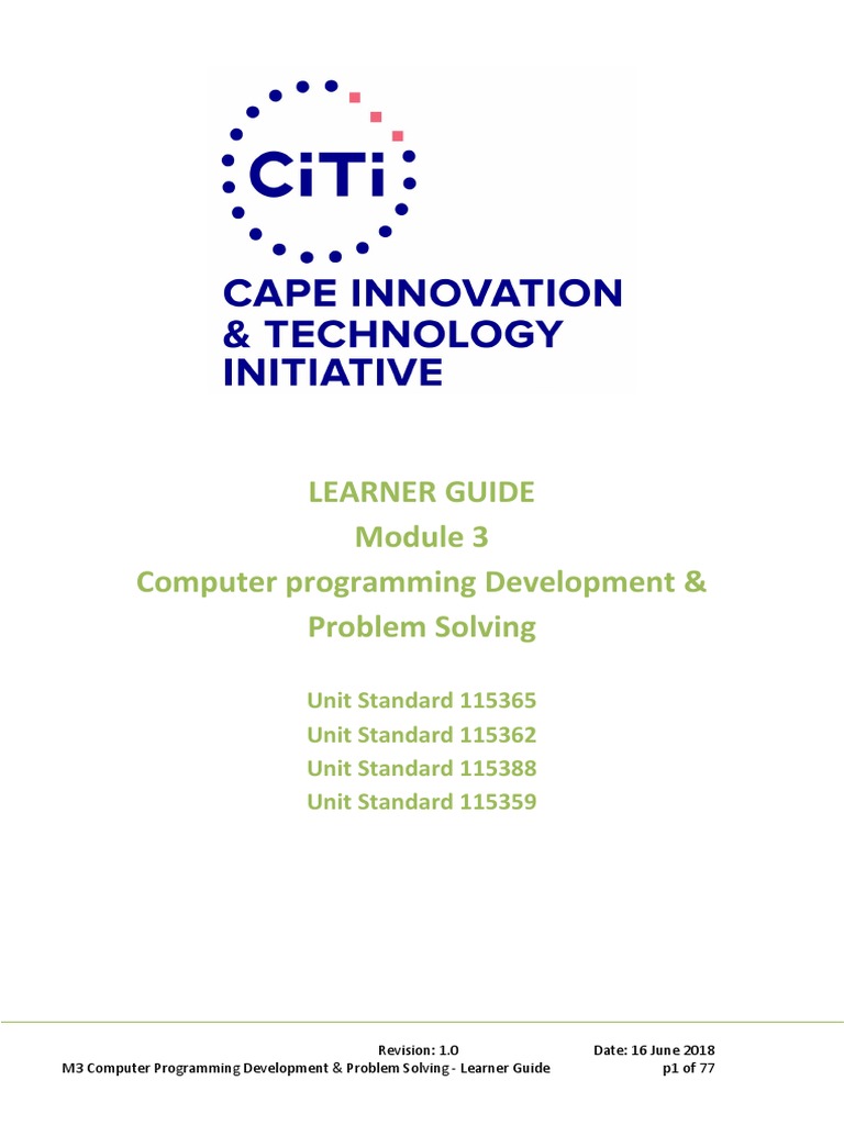 Module 3 - Computer Programming Development - Problem Solving | PDF ...
