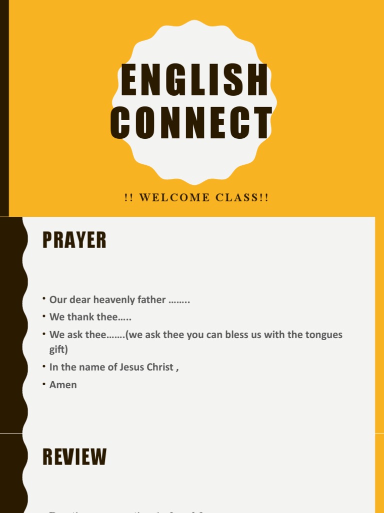 English Connect: !! Welcome Class!! | PDF