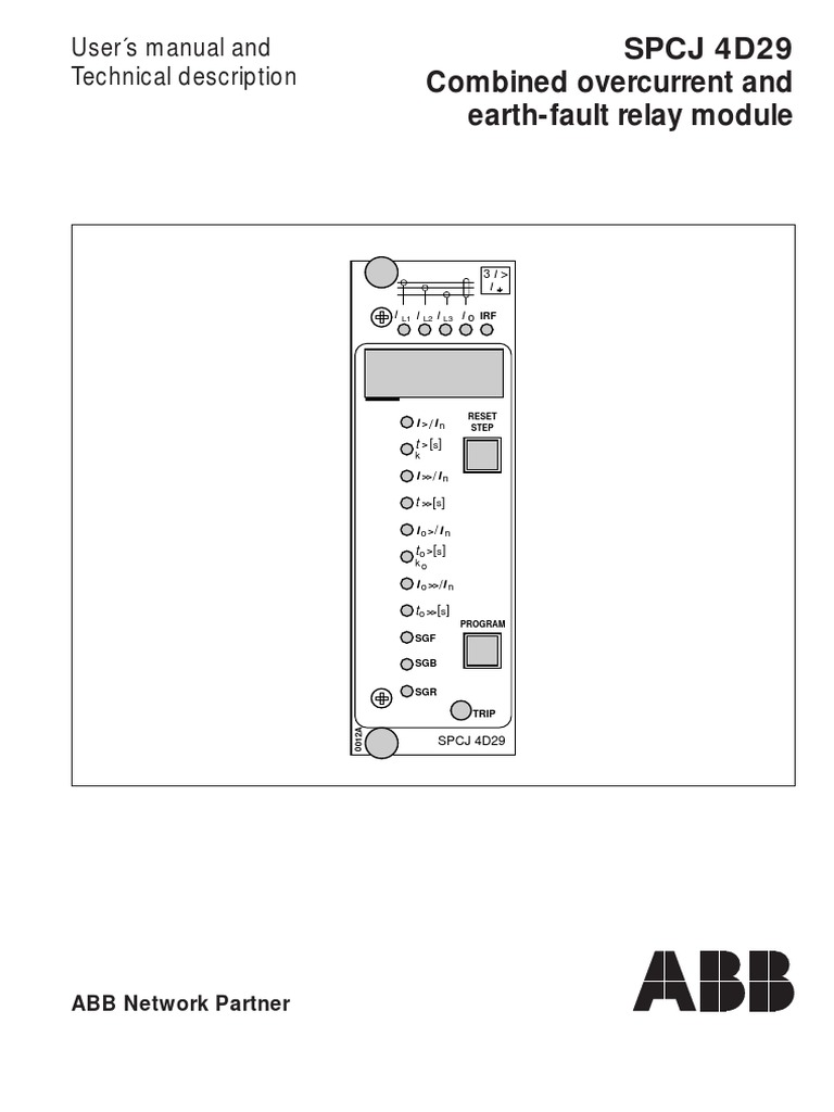 SPCJ 4D29 Combined Overcurrent and Earth-Fault Relay Module: User S ...