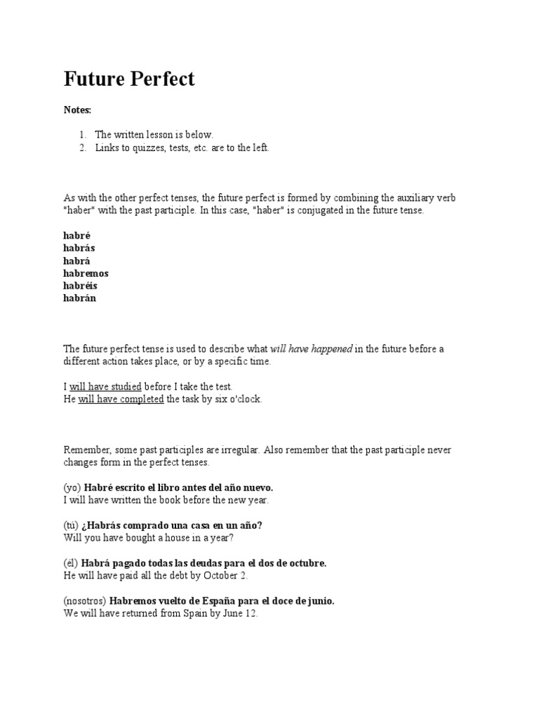 Future Perfect | PDF | Verb | Linguistic Typology