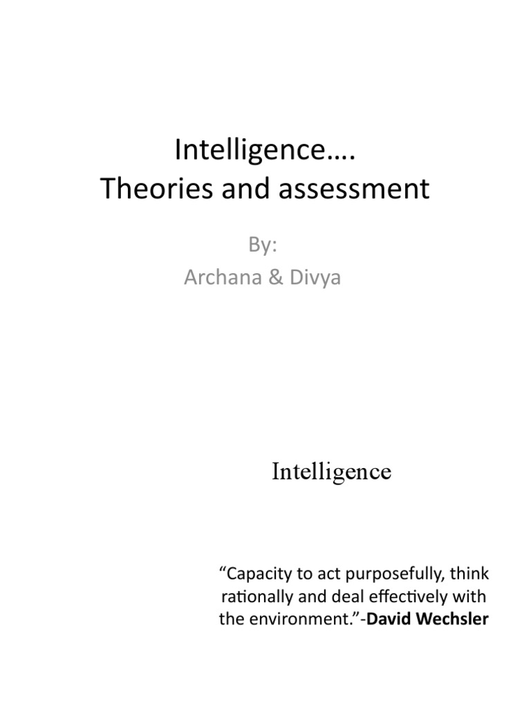 Overview of Intelligence Theories | PDF | Intelligence | Intelligence ...