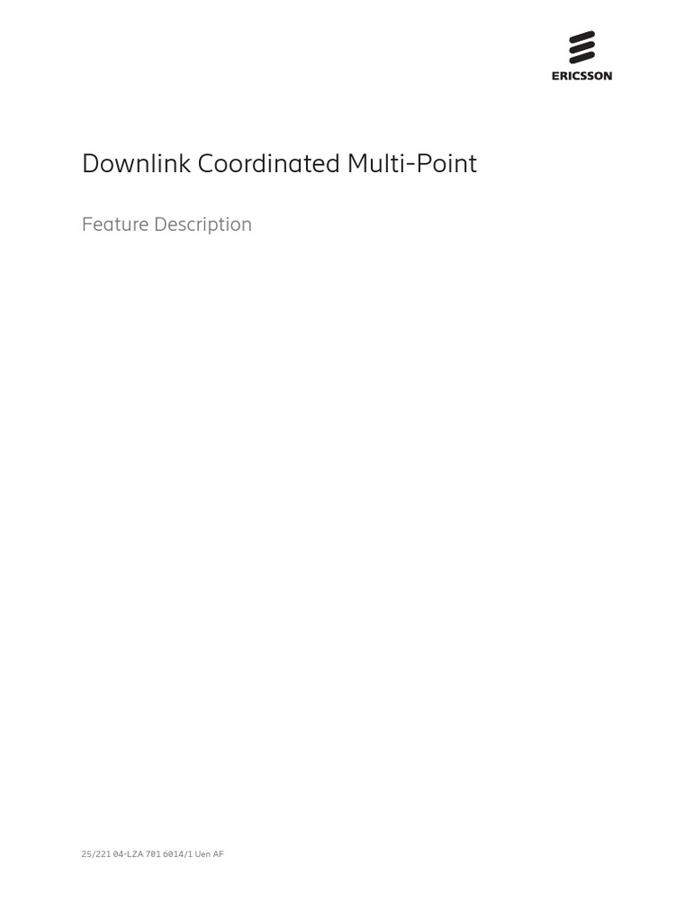 Downlink Coordinated Multi-Point: Feature Description | PDF | Computer ...
