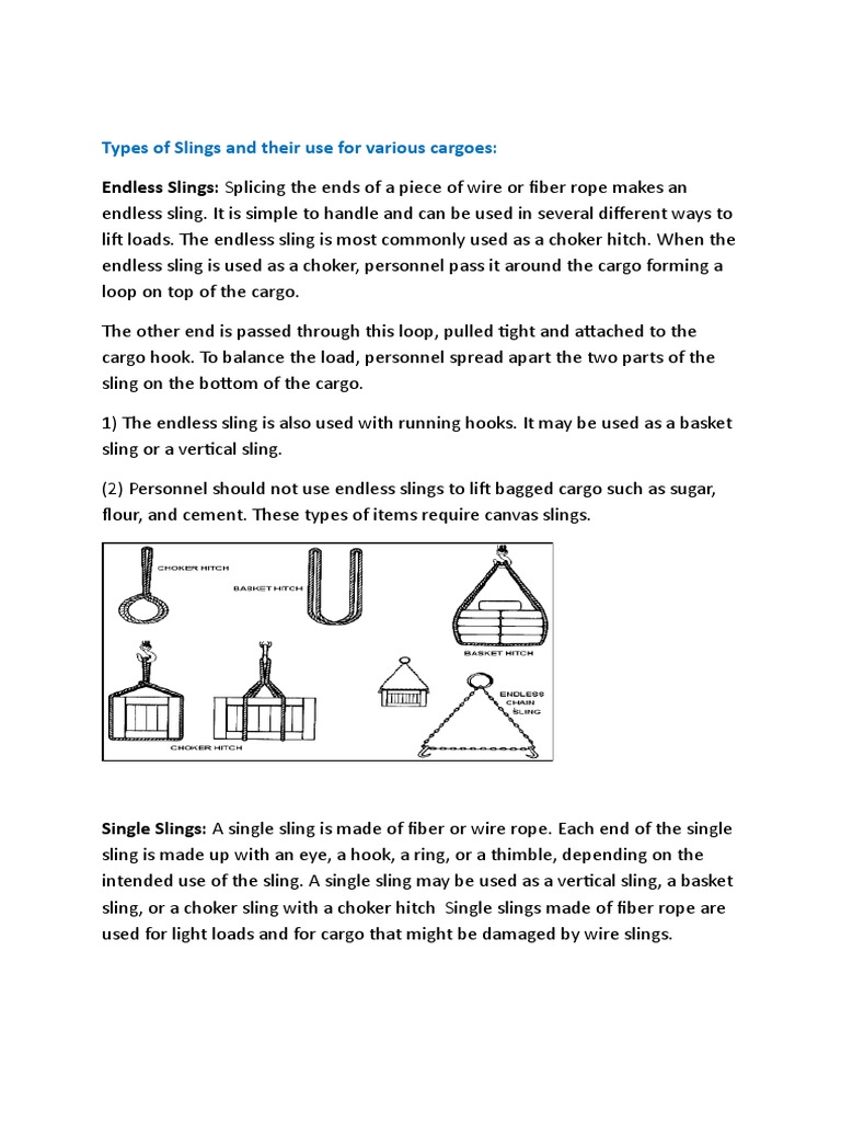 Unit 3. Types of Slings and Their Use For Various Cargoes - SENT ON ...