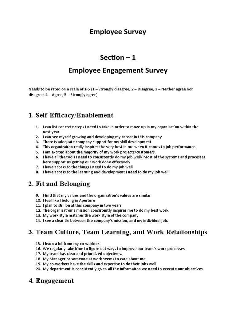 Employee Survey Questionnaire | PDF | Motivation | Motivational