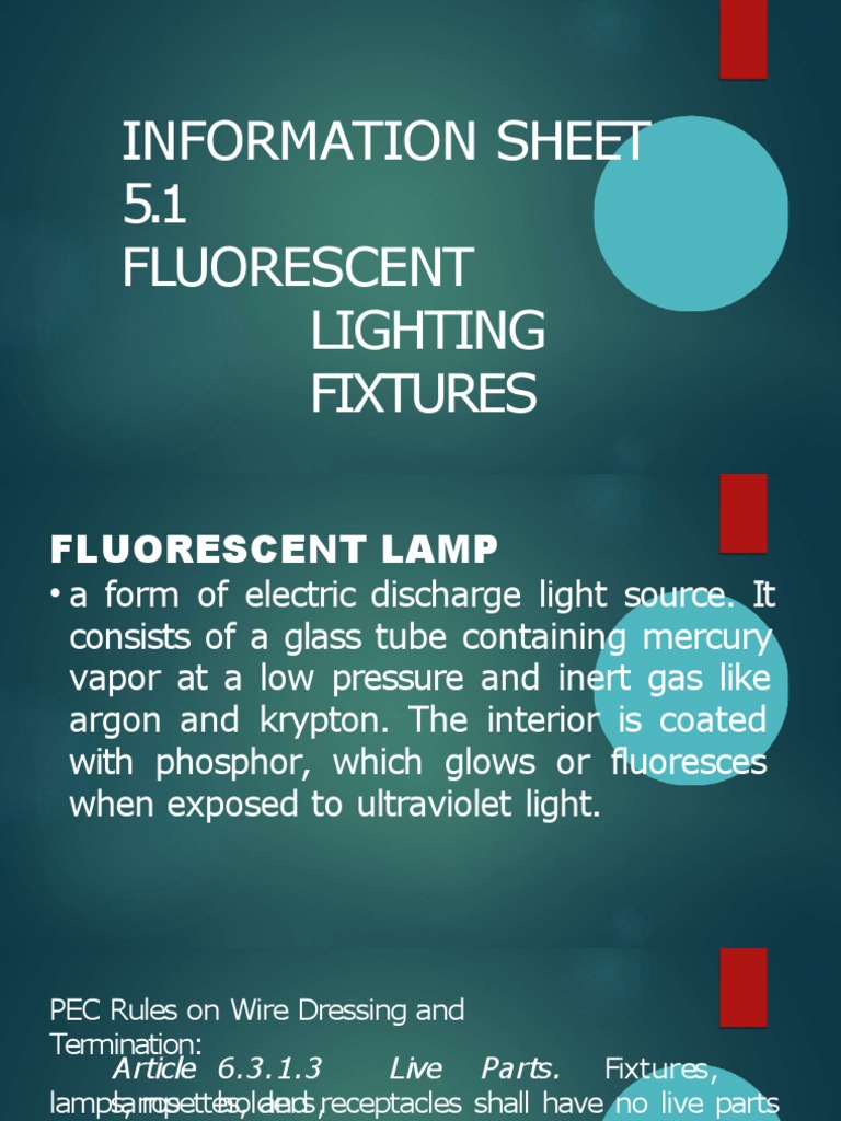Information Sheet 5.1 Fluorescent Lighting Fixtures | PDF | Fluorescent ...