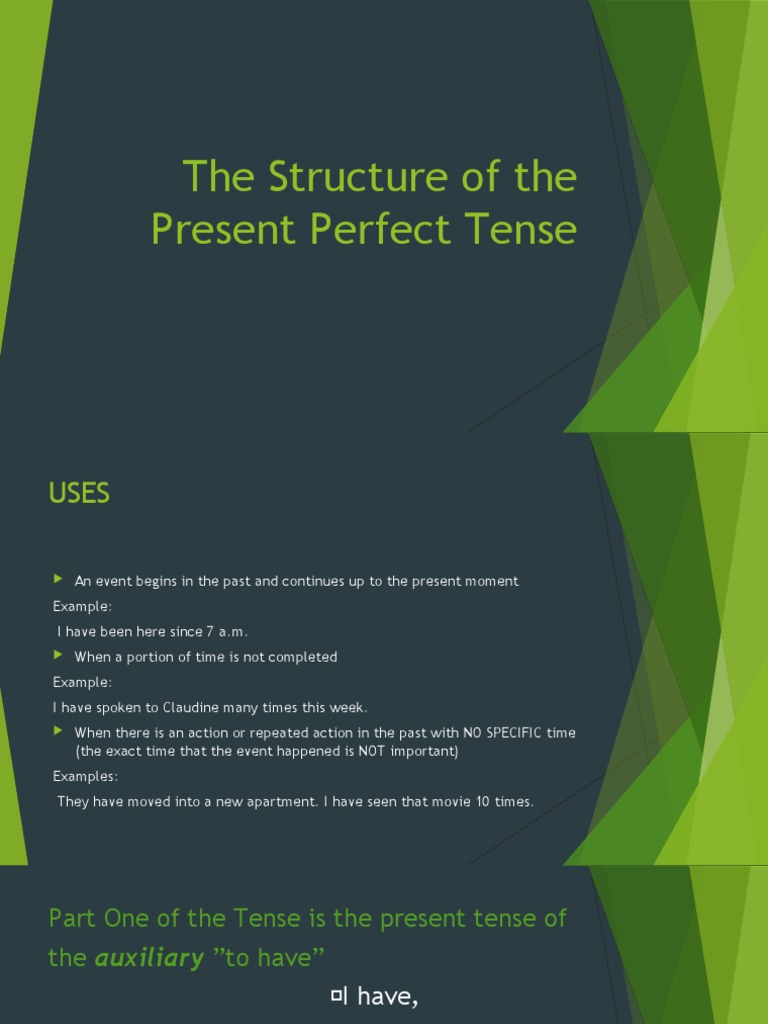 The Structure of The Present Perfect Tense | PDF