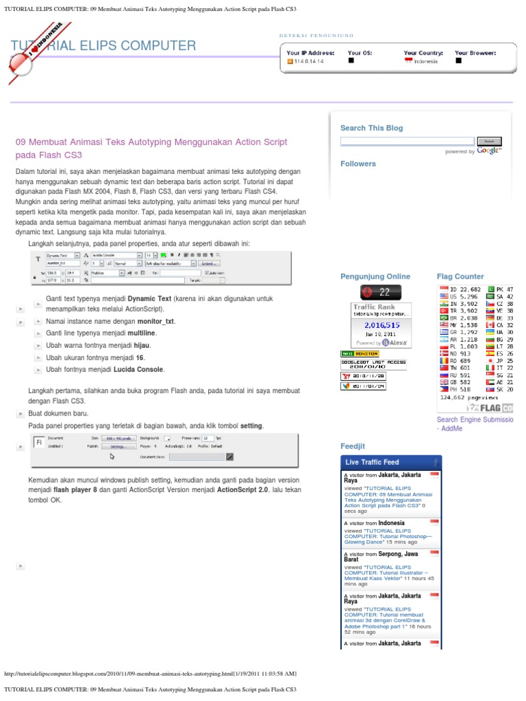 Membuat Animasi Teks Auto Typing Menggunakan Action S | PDF