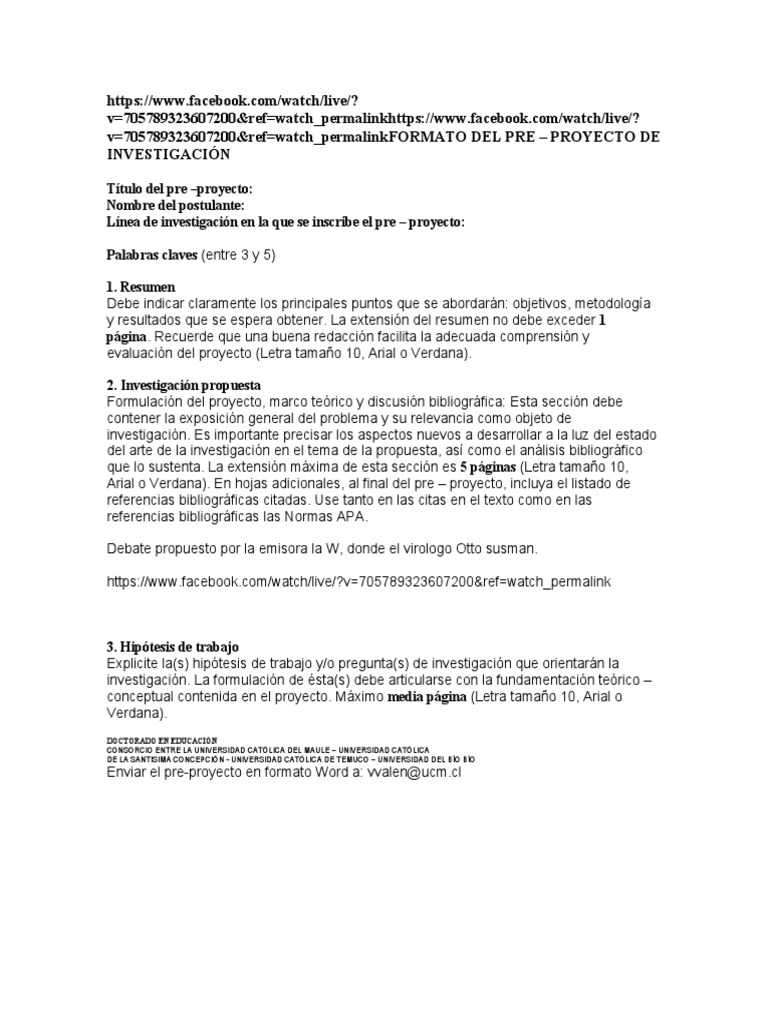 Formato Del Preproyecto | PDF