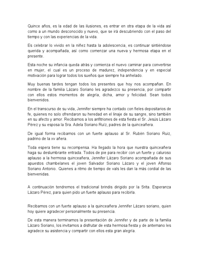 Programa de Quince Años | PDF