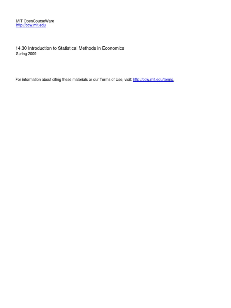 MIT Microeconomics Lec09 PDF | PDF | Monotonic Function | Random Variable