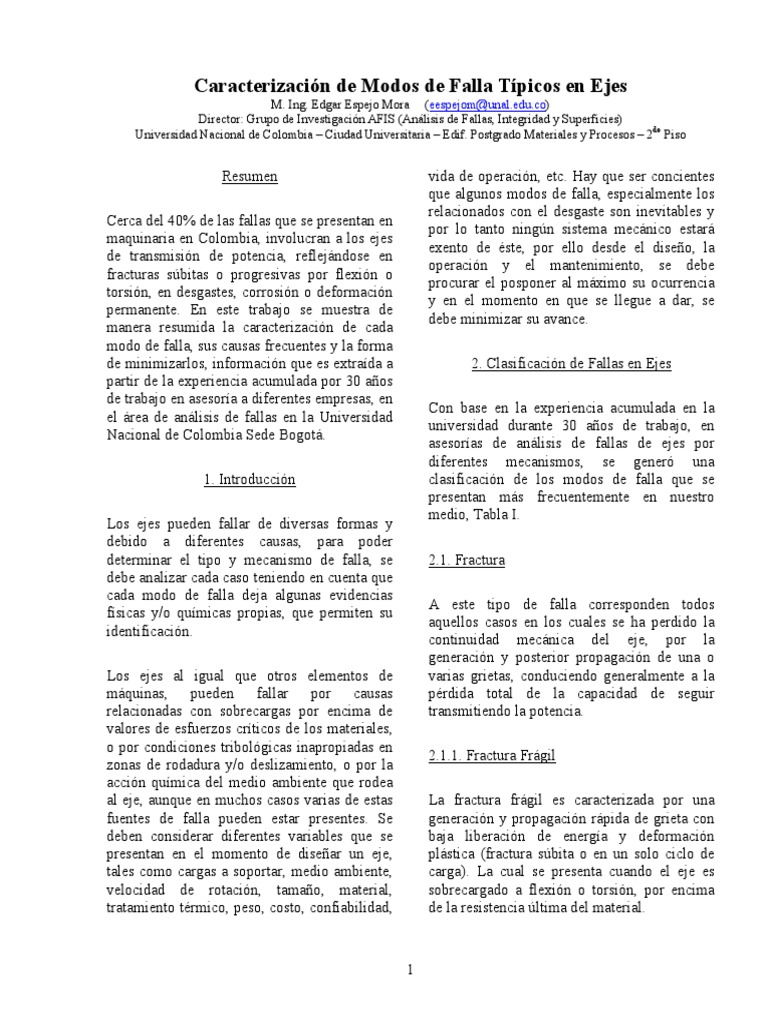 20 Caracterizacion Fallas Ejes | PDF | Mecánica de fractura | Fatiga (material)