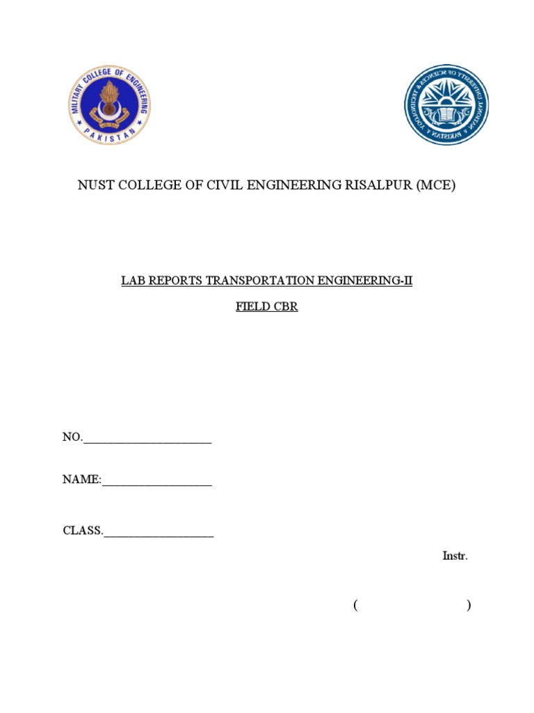Nust College of Civil Engineering Risalpur (Mce) : Lab Reports ...