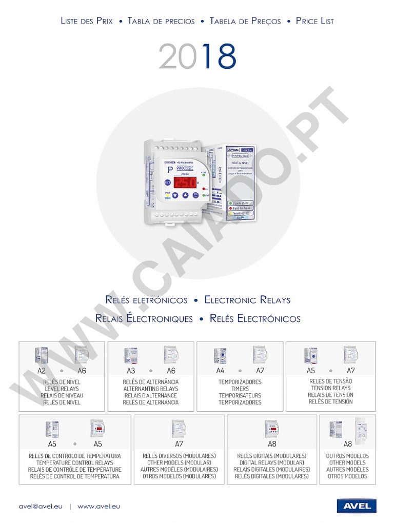 Tabela Avel Reles 2018 | PDF | Electromagnetism | Electricity