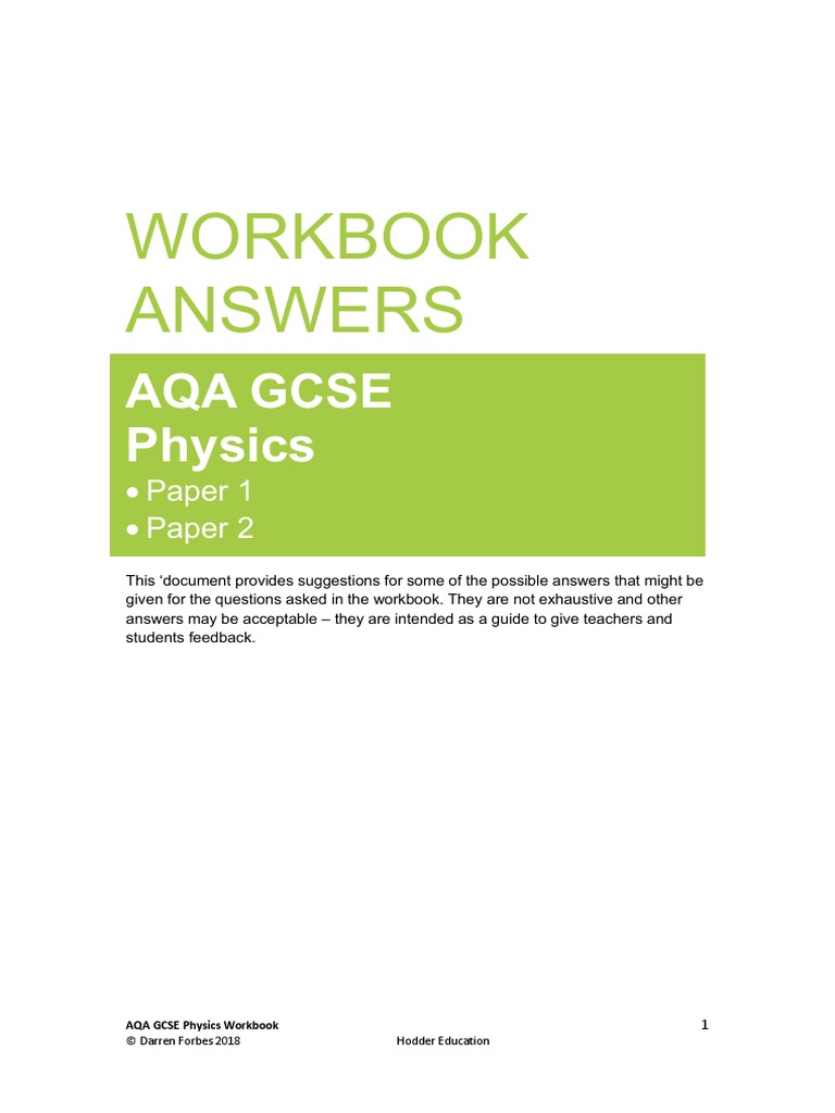 Physics AQA GCSE Workbook 1 PDF | PDF | Electromagnetic Radiation ...