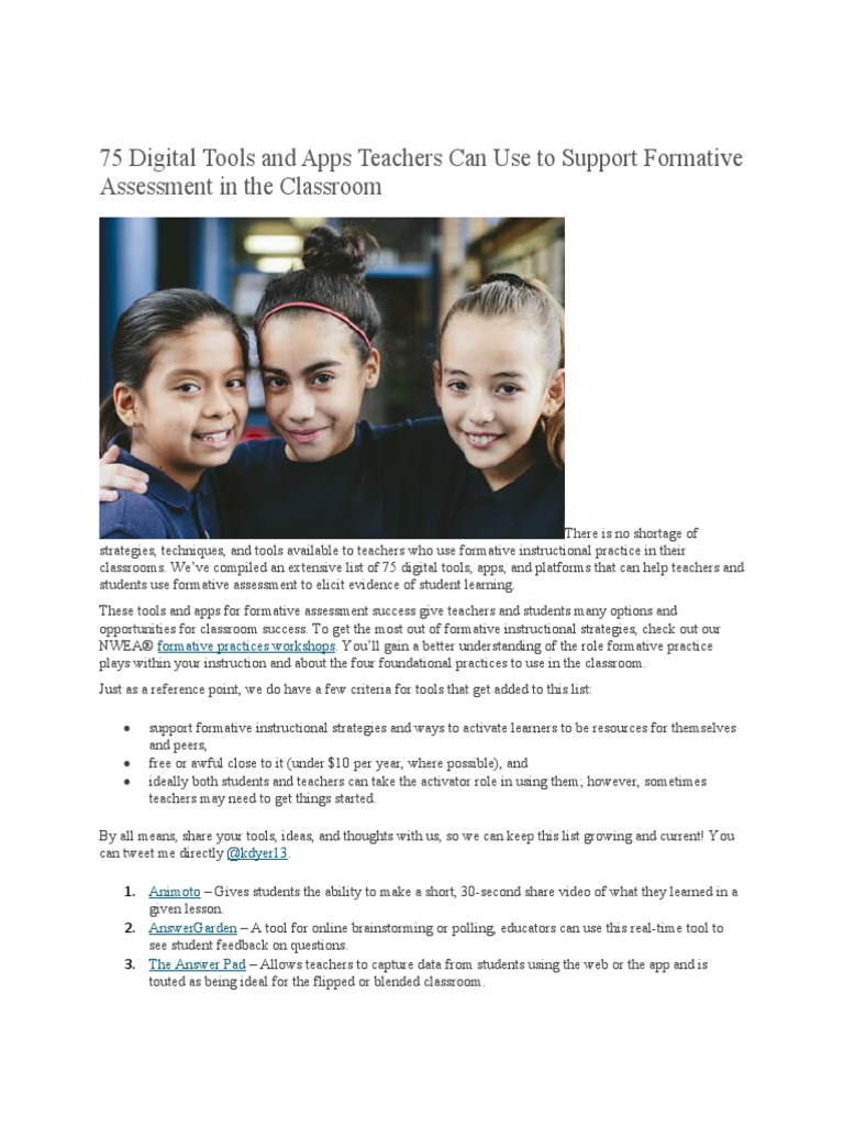 75 Digital Tools and Apps Teachers Can Use To Support Formative ...