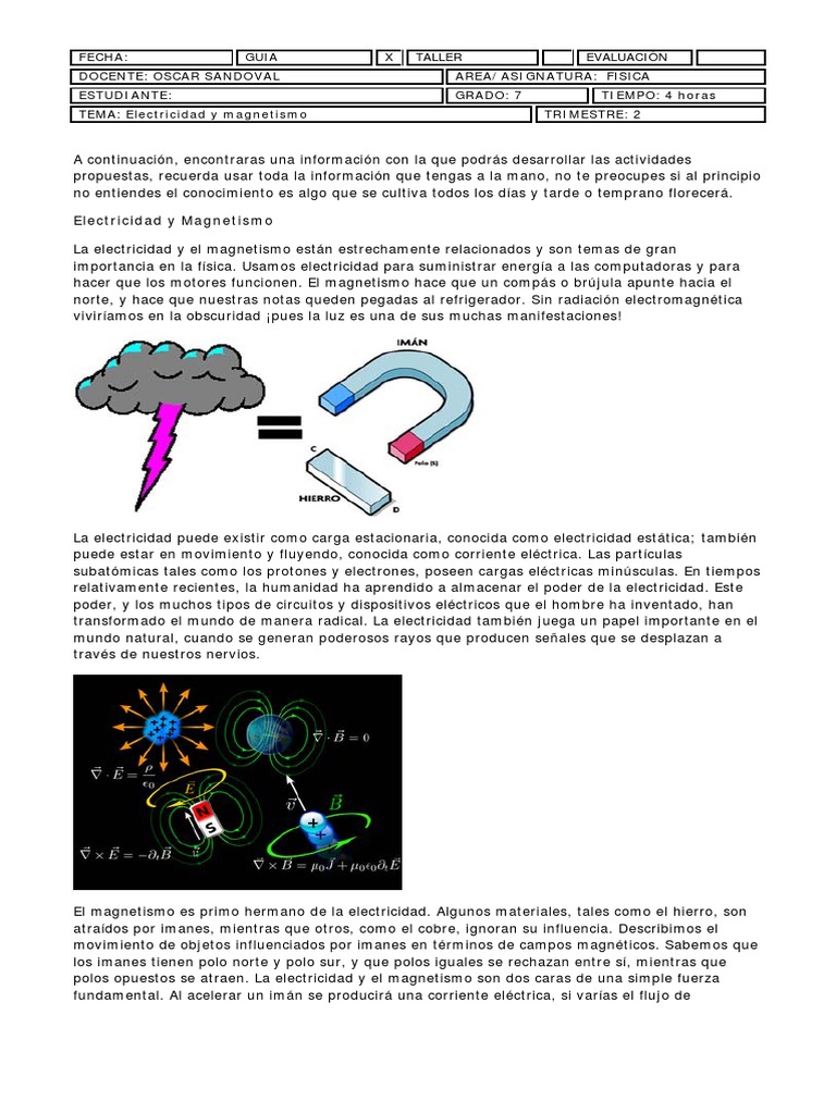 Actividades de Electricidad y Magnetismo | PDF | Magnetismo | Electricidad