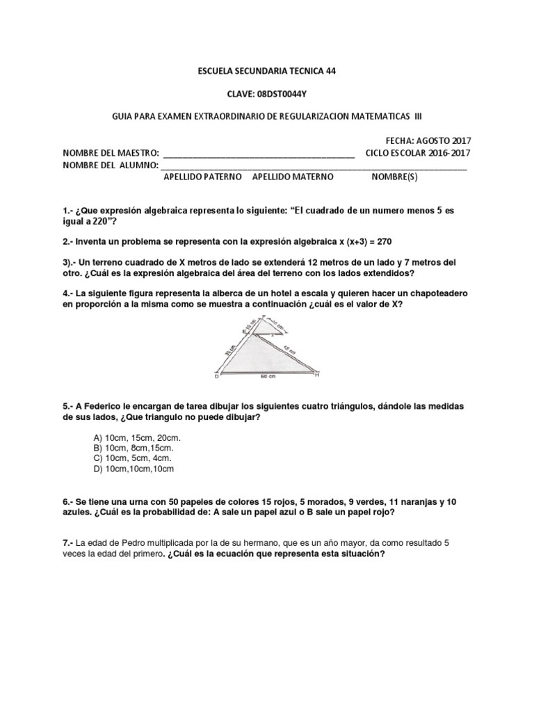 Guia Matematicas 3er Grado | PDF | Triángulo | Enseñanza de matemática