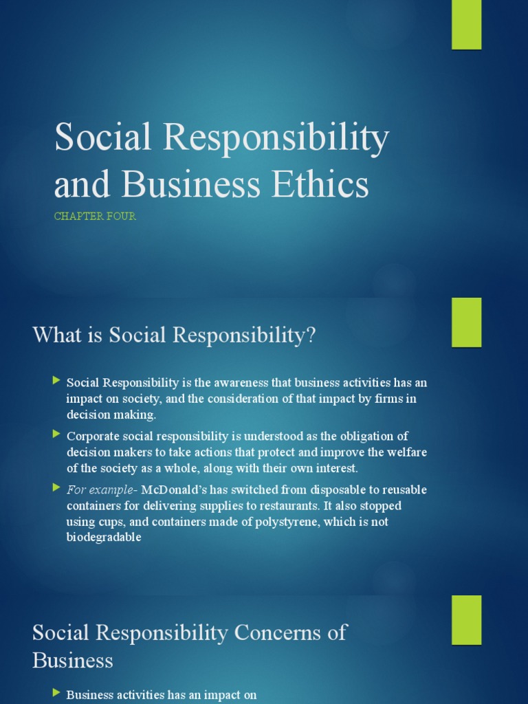 Social Responsibility and Business Ethics | PDF | Business Ethics ...