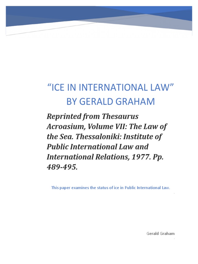 Ice in International Law | PDF | Sea | Antarctica