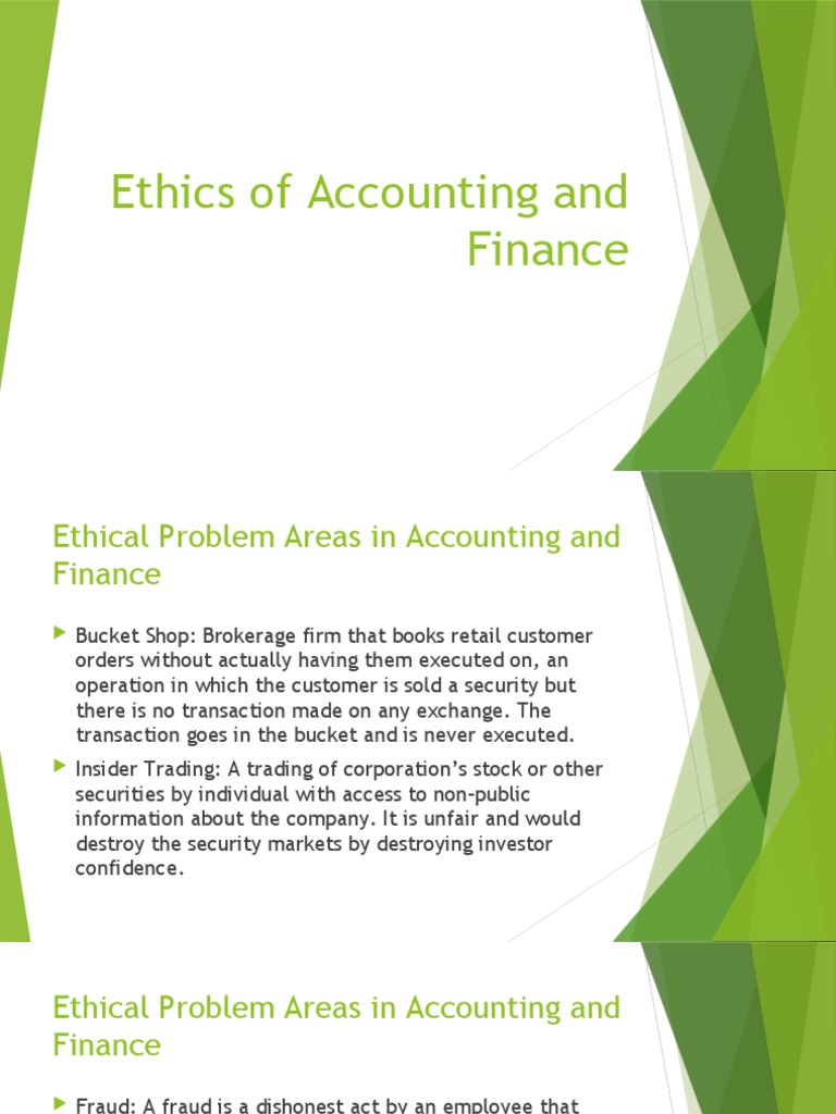Ethical Issues in Accounting and Finance | PDF | Confidentiality | Fraud