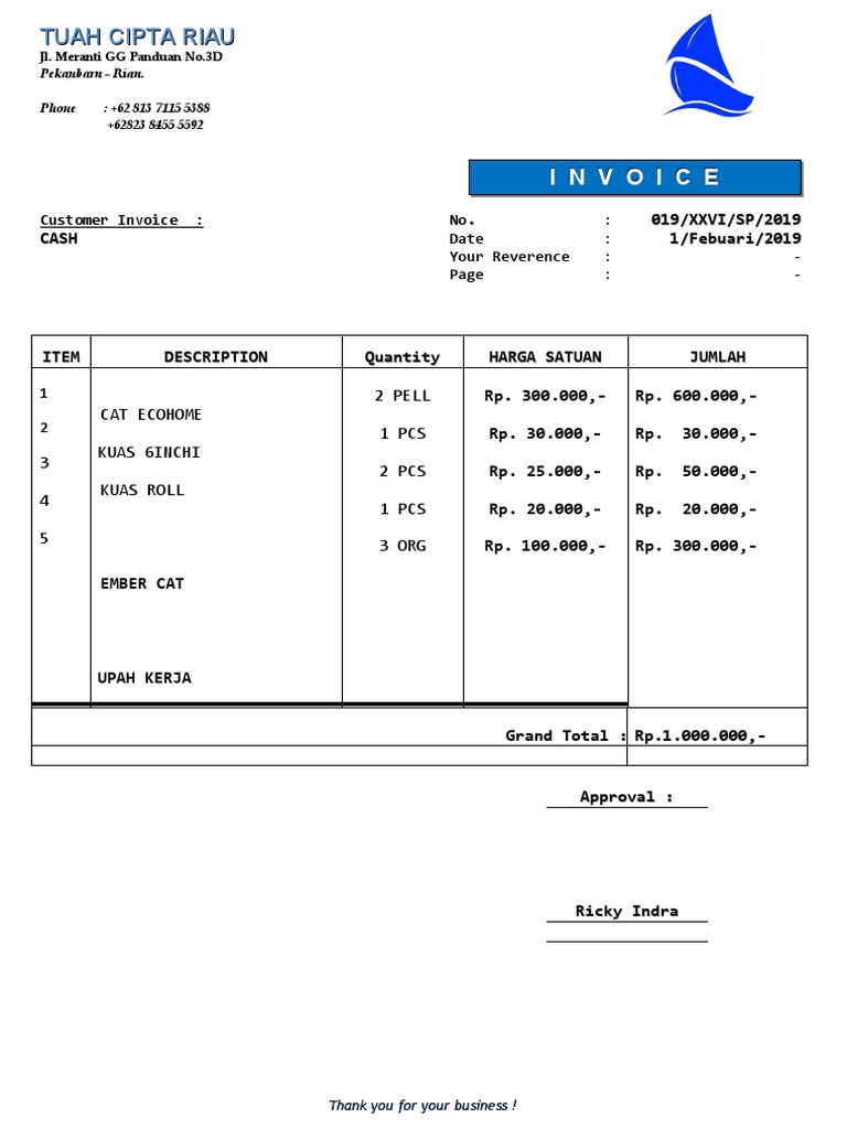 Contoh Invoice Invoice | PDF