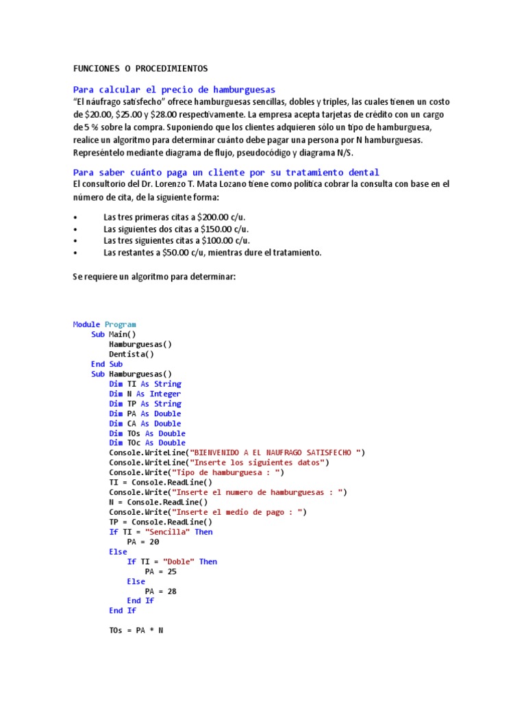 Funcoines o Procedimientos | PDF | Ingeniería de Sistemas | Ciencias de ...