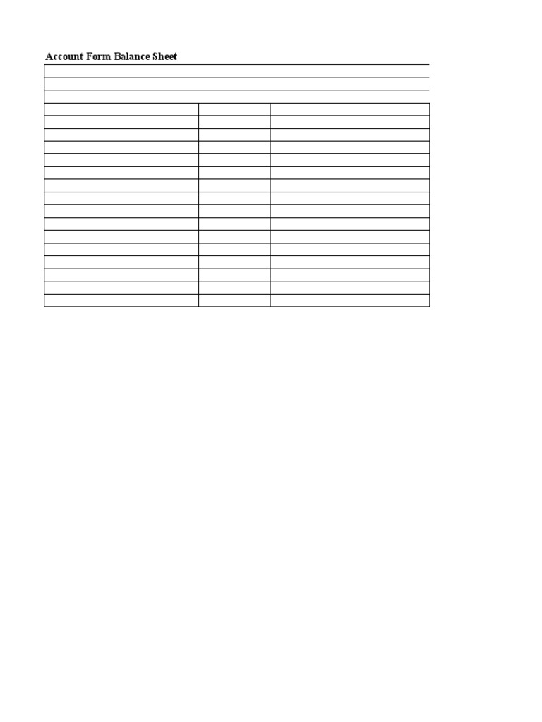 Account Form Balance Sheet | PDF