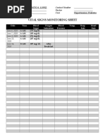 Patient Vital Signs Monitoring Sheet | PDF