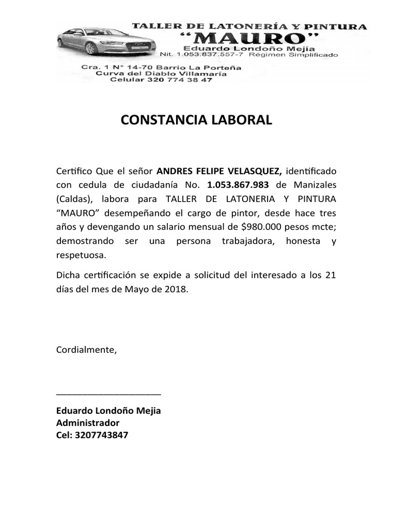 Certificado Lab. A | PDF
