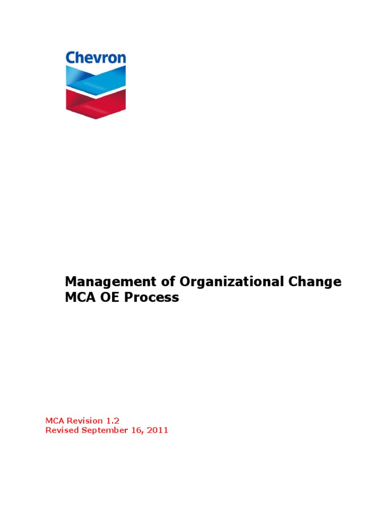 Management of Organizational Change MCA OE Process: MCA Revision 1.2 ...