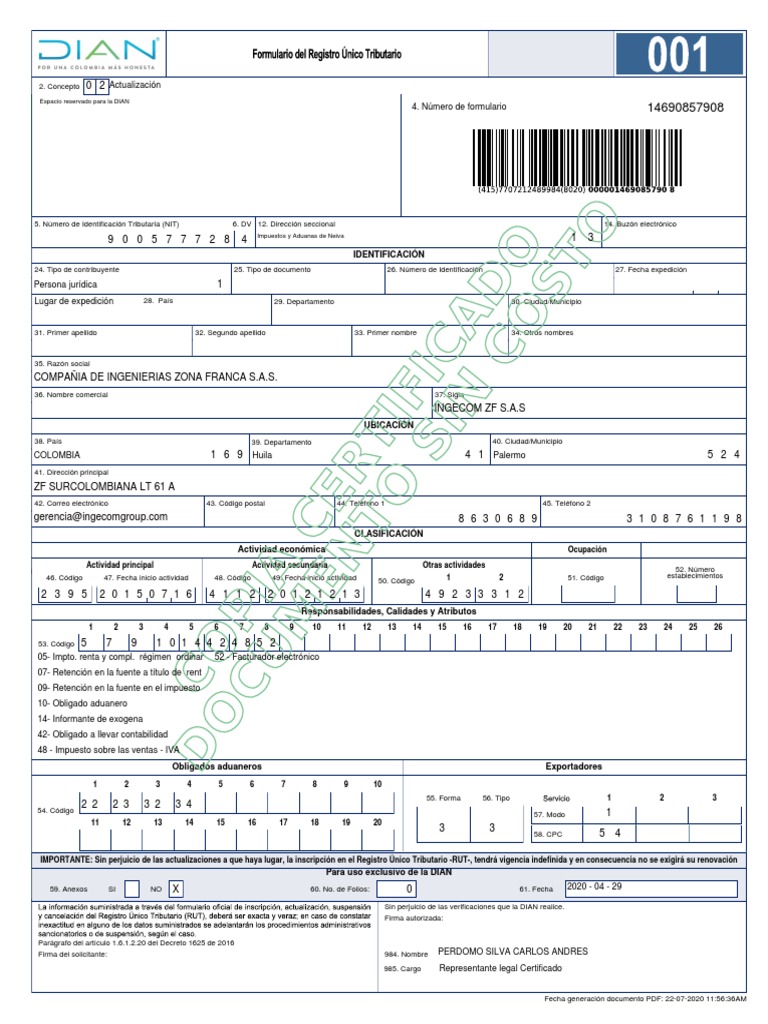Rut Zona Franca | Descargar gratis PDF | Gobierno | Economias
