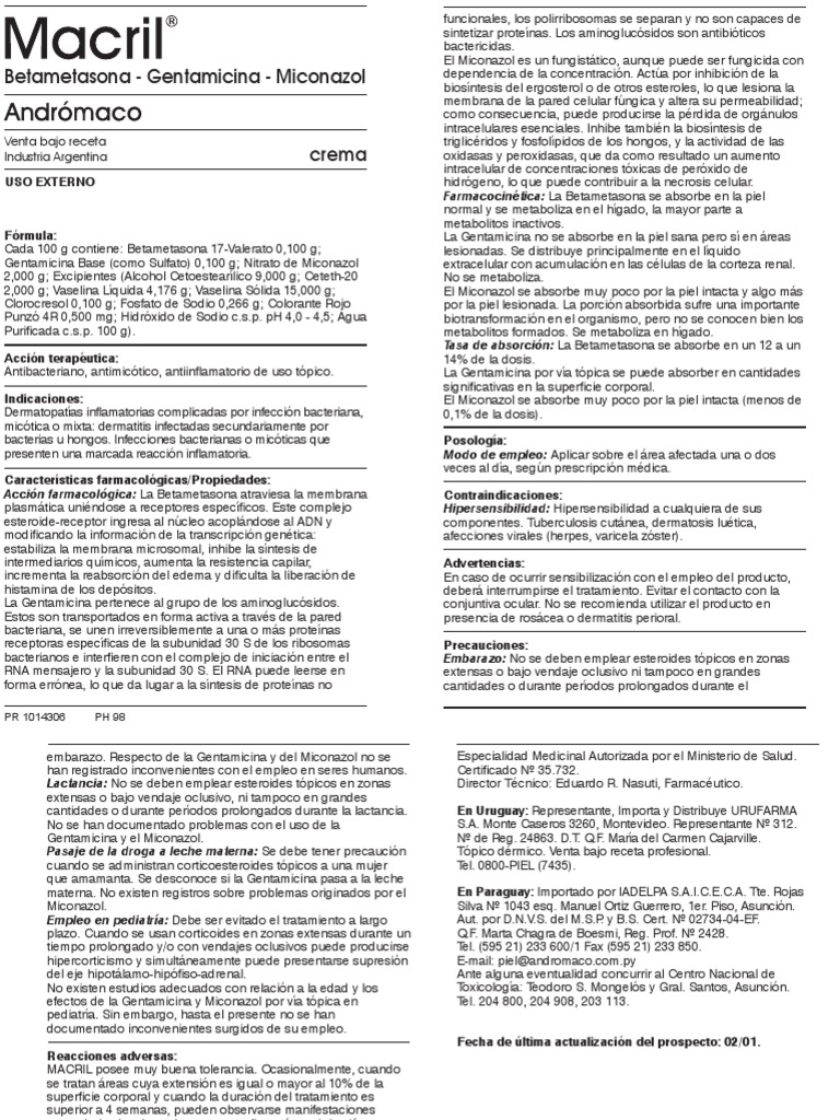 PR 1014306 - Macril | PDF | Corticosteroides | Medicamentos con receta