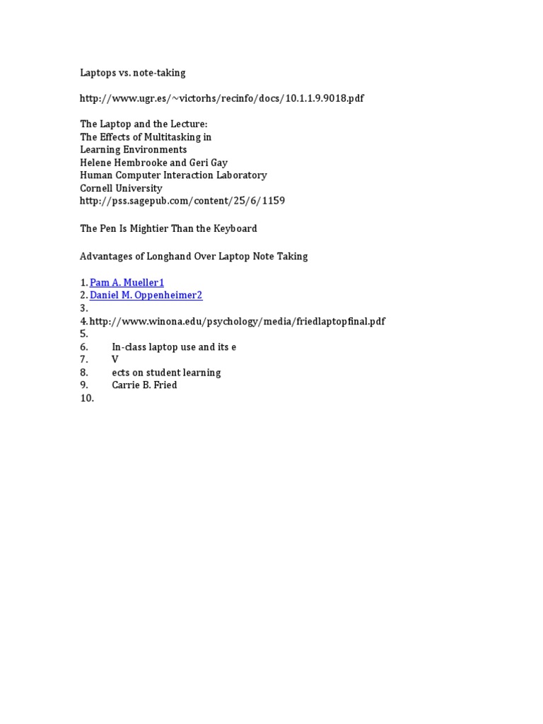 Laptops vs. Note-Takingdocx | PDF