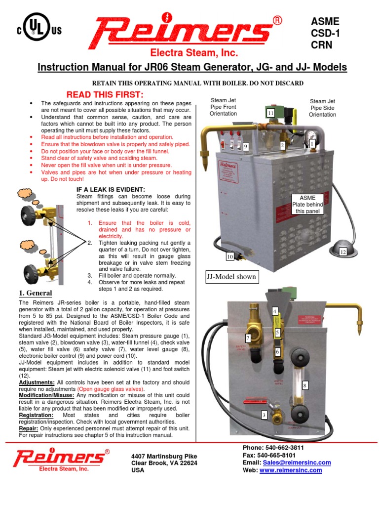 Asme CSD-1 CRN: Electra Steam, Inc | PDF | Boiler | Valve