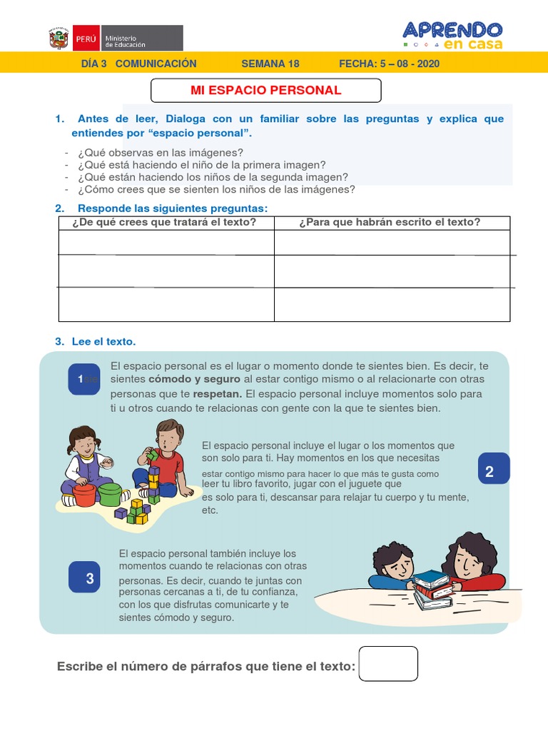 Día 3-Comunicacion - Mi Espacio Personal | PDF