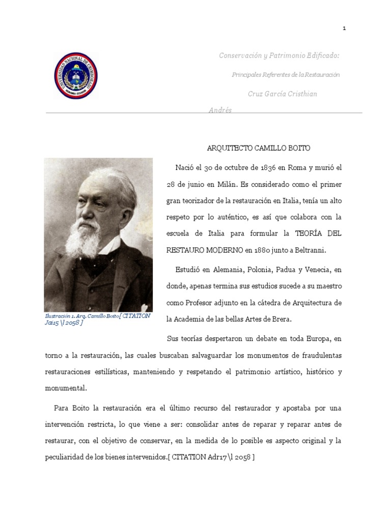 Camillo Boito: Teorías pioneras sobre la conservación y restauración ...