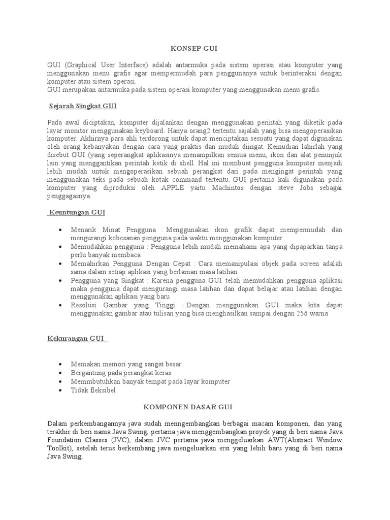 Konsep Gui | PDF