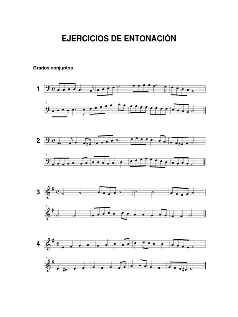 Ejercicios de Entonación Vocal | PDF