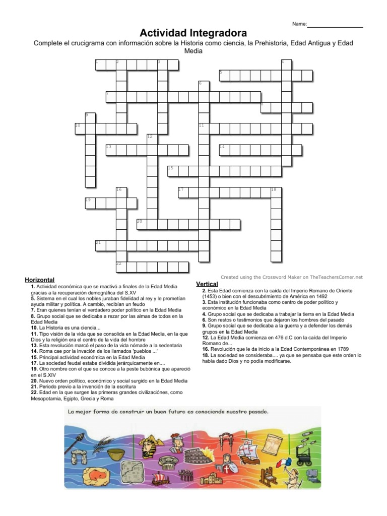 Crucigrama Historia | PDF | Edades medias | Roma antigua