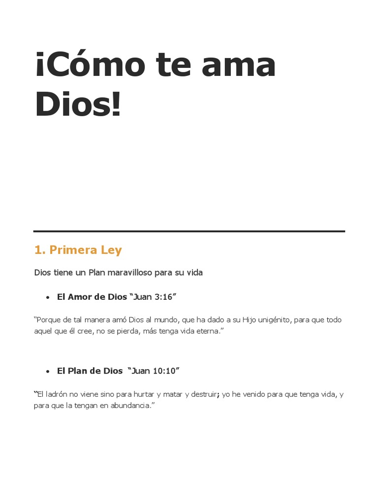 Cómo Te Ama Dios | Descargar gratis PDF | Cristo (título) | Pecado