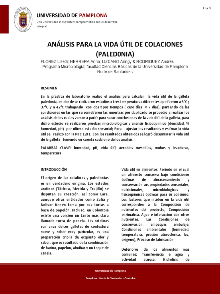 RESULTADOS Y ANÁLISIS Paledonia | PDF | Descomposición | Alimentos
