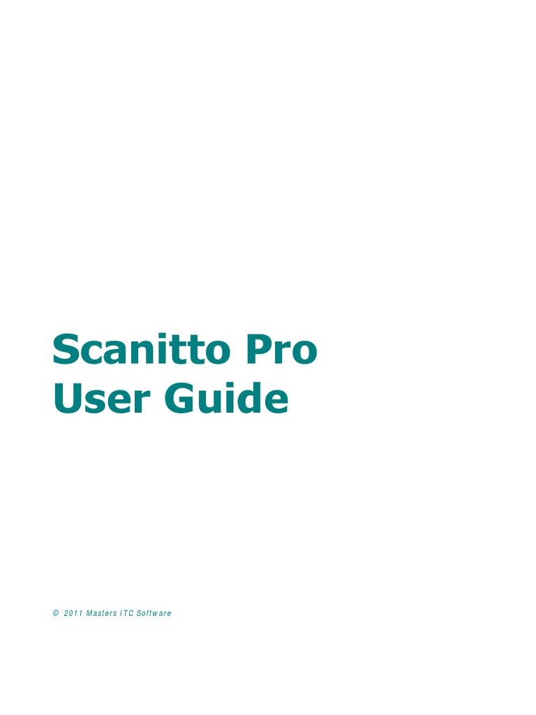 Scanitto Pro User's Guide | PDF | Image Scanner | 64 Bit Computing