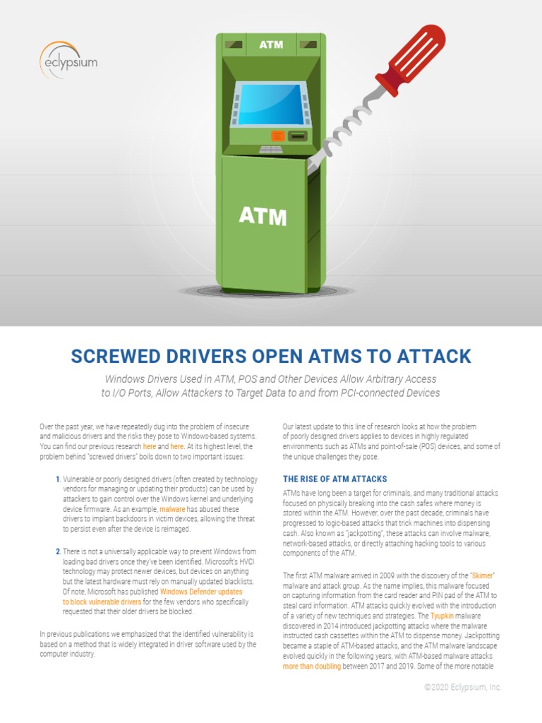 Screwed Drivers Open Atms To Attack | PDF | Automated Teller Machine ...