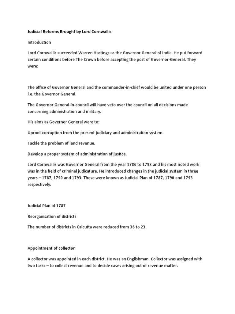 Judicial Reform-Lord Cornwallis | PDF | Judiciaries | Magistrate