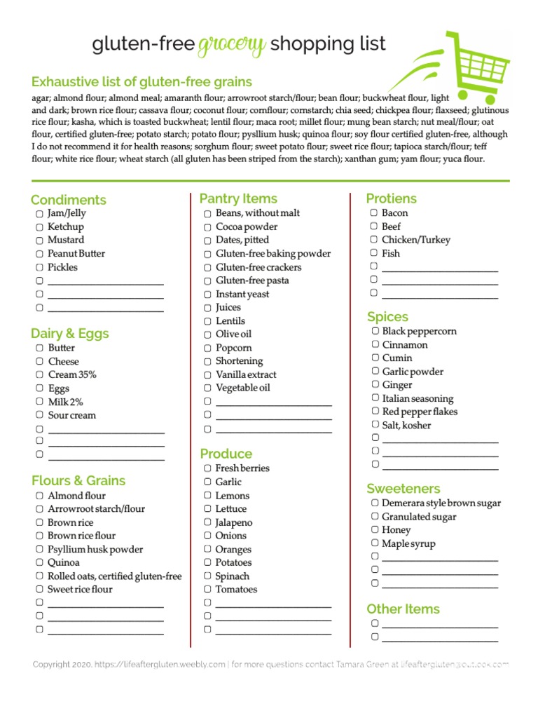 GF Grocery Shopping Guide | PDF | Flour | Gluten Free Diet
