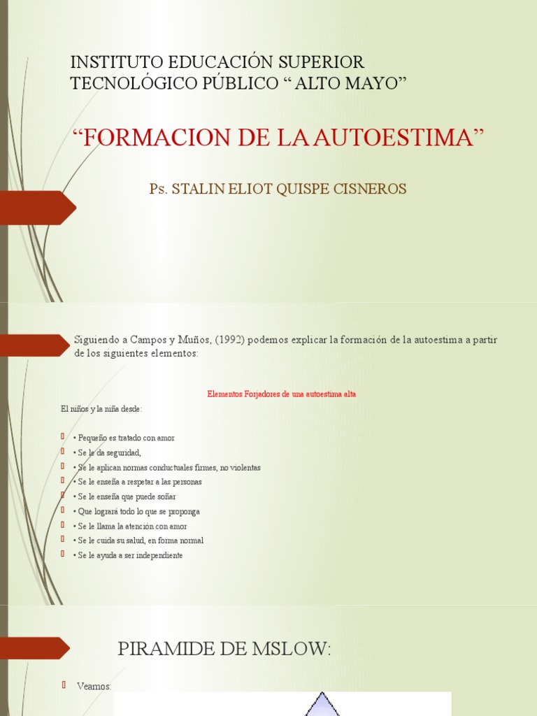 Formacion de La Autoestima | PDF | Autoestima | Resiliencia psicológica